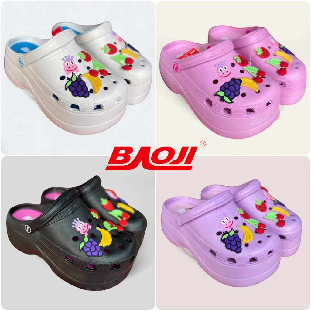 รองเท้าหัวโต Baoji BO37-112 พื้นหนา นุ่ม เบา ขนาดผู้หญิงลายผลไม้ ...