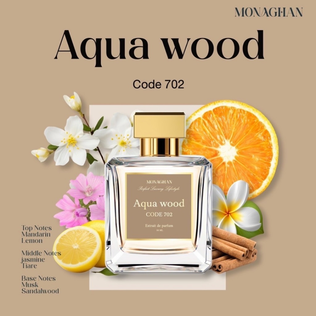 Aqua wood Code 702 น้ำหอมunisex สดชื่น และยังมีกลิ่นไม้หอม Monaghan Perfume โมนาฮันน้ำหอมนิช ...