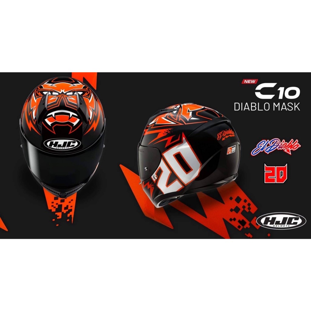 HJC C10 DIABLO MASK MC1 ลายใหม่ !!!! | Shopee Thailand