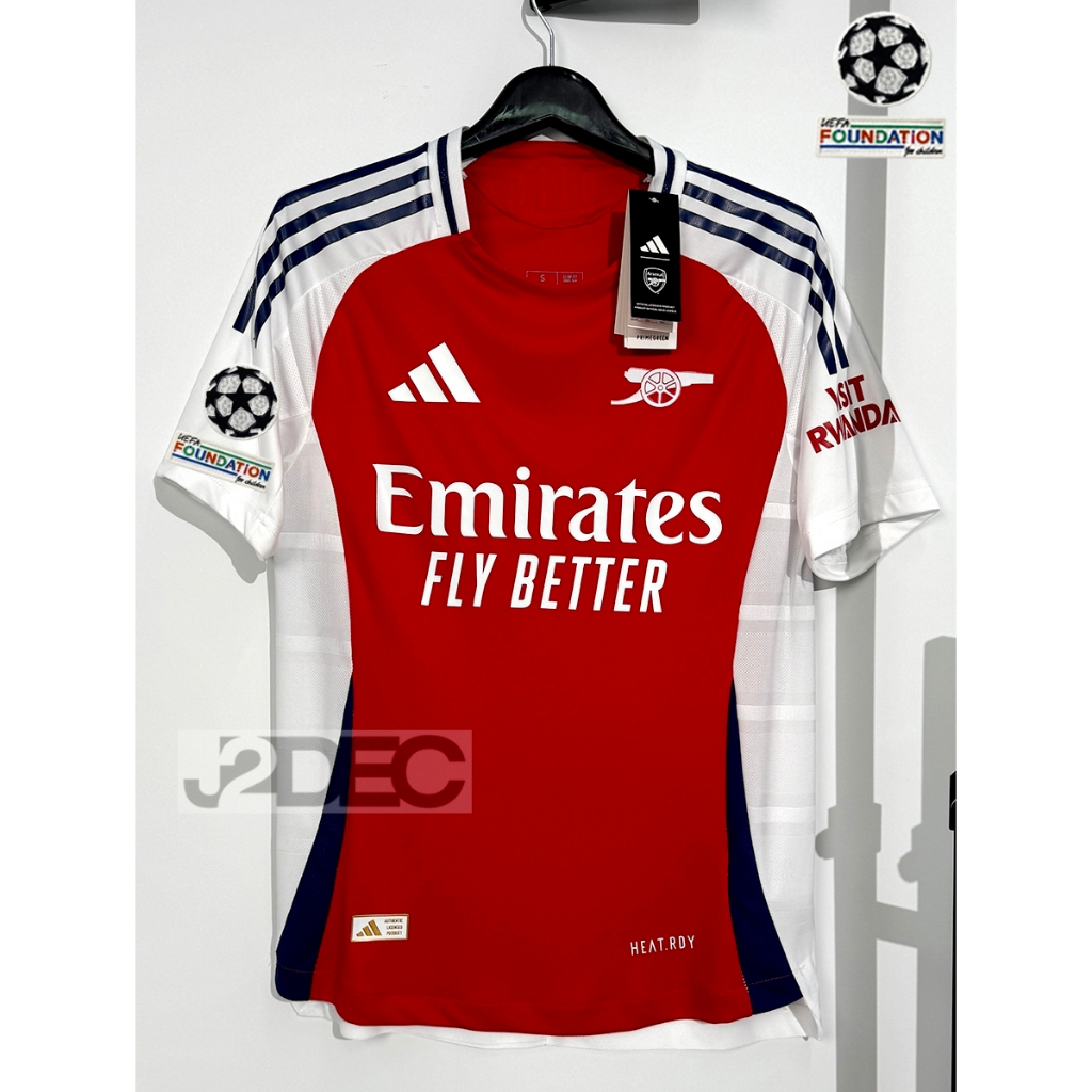 ใหม่ล่าสุด!! เสื้อฟุตบอล Arsenal Home เหย้า (PLAYER) เกรดนักเตะ 2024/25 เสื้อพร้อมอาร์ม UCL ชื่อ ...