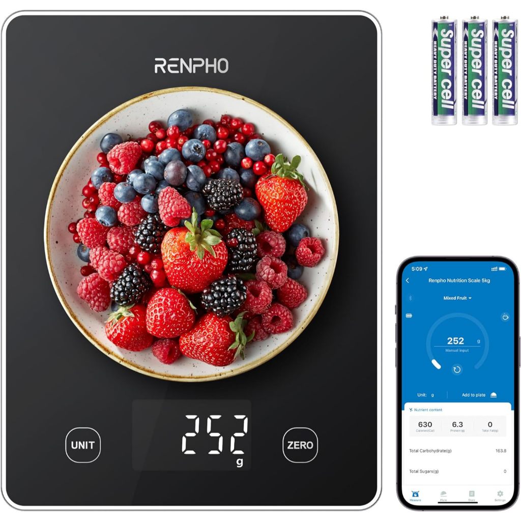 RENPHO Nutritional Scale, Smart Food Scale with Nutritional Calculator ...