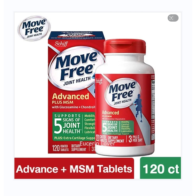 จัดส่งในวันเดียวกัน Schiff Move Free Advanced Plus MSM with Glucosamine & Chondroitin, 120 ...