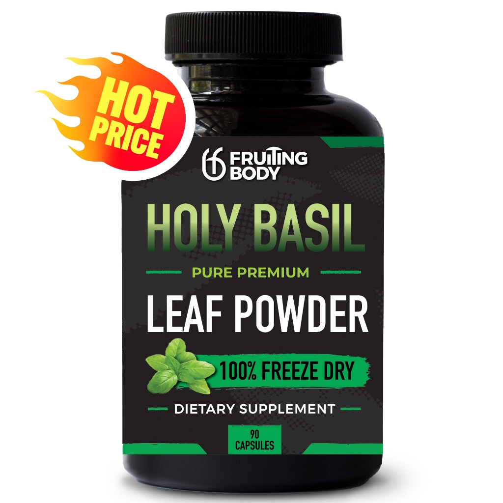 กระเพรา Holy Basil 90 Capsules - 100% Pure Leaf Powder - Non-GMO and ...