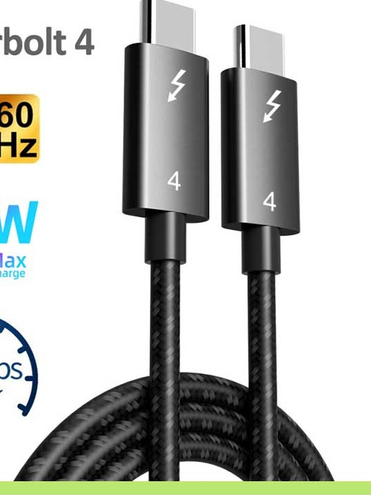 Coaxial 40Gbps Thunderbolt 4 สายเคเบิล USB4 Type C PD100W 5A 20V 8K USB-C ถ่ายโอนข้อมูล | Shopee ...