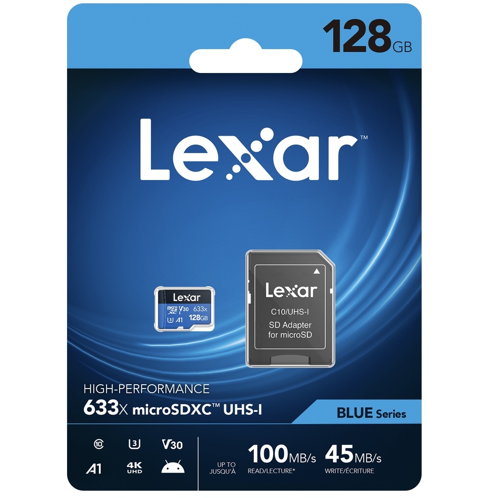 Lexar® High-Performance 633x 32-128GB microSDHC™/microSDXC™ UHS-I Card BLUE Series | Shopee Thailand