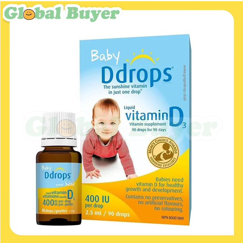 Baby Ddrops Baby 400 IU Vitamin D 90 drops 2.5ml EXP:03/2027 | Shopee ...