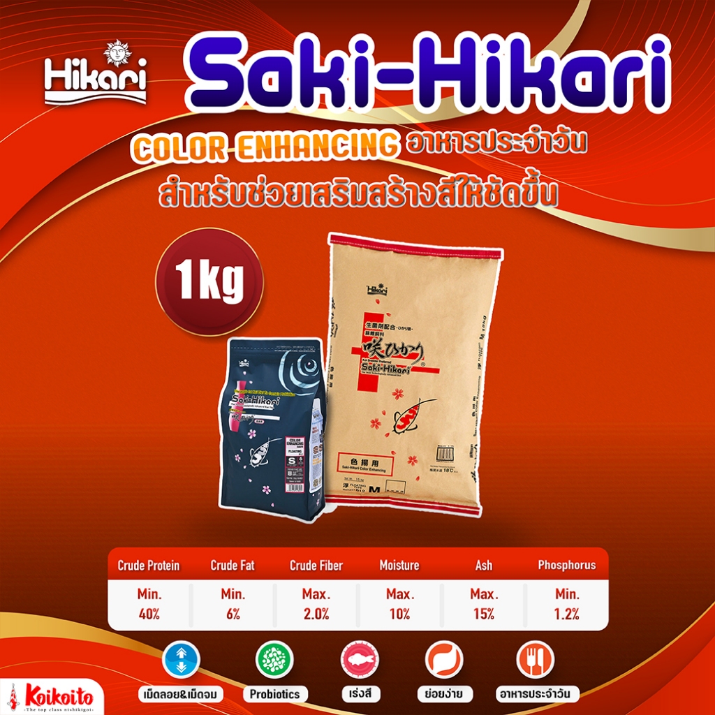 [แบ่งขาย] Saki-Hikari Color Enhancing อาหารปลาคาร์ป สูตรเสริมสร้างสี 1 ...