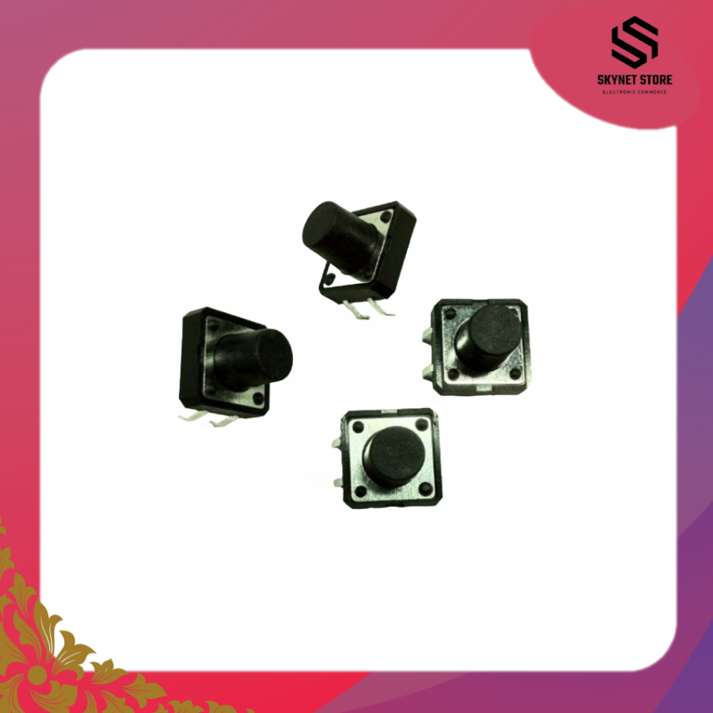 TACT SWITCH 12x12x8 mm สวิตช์ กดติดปล่อยดับ สูงรวม 8 mm (5ชิ้น ...