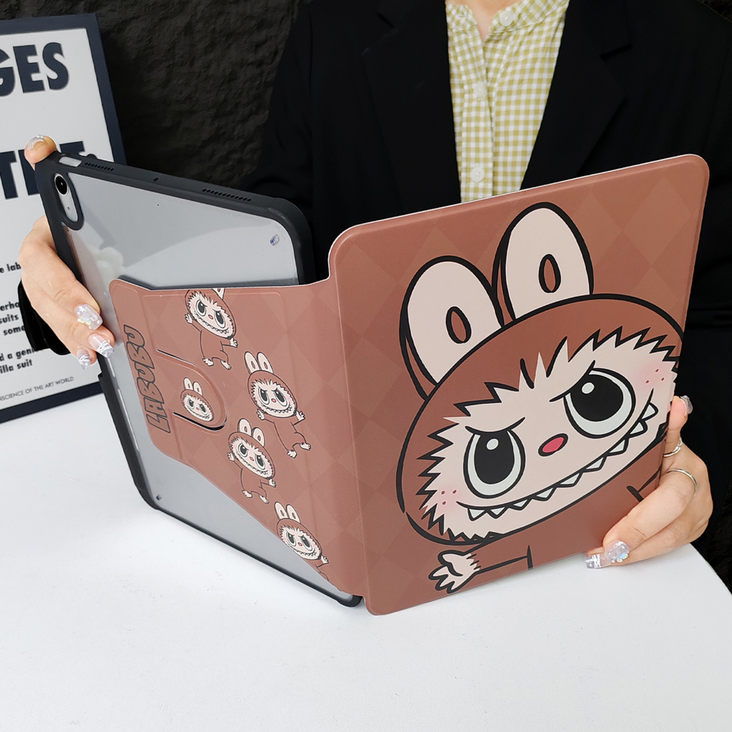 ลายลาบูบู้ labubu ชมพู4ตัว สำหรับ case ipad เคสแท็บเล็ตหมุนได้ 360 องศา ...
