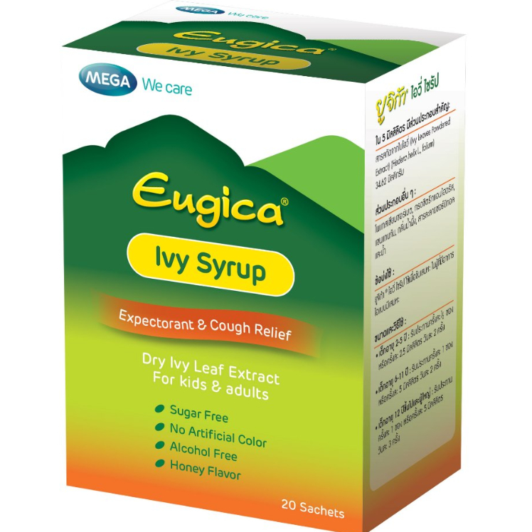 MEGA We care เมก้าวีแคร์ Eugica Ivy Syrup ยูจิก้า ไอวี่ ไซรัป แบบซอง ( 20 ซอง ) | Shopee Thailand