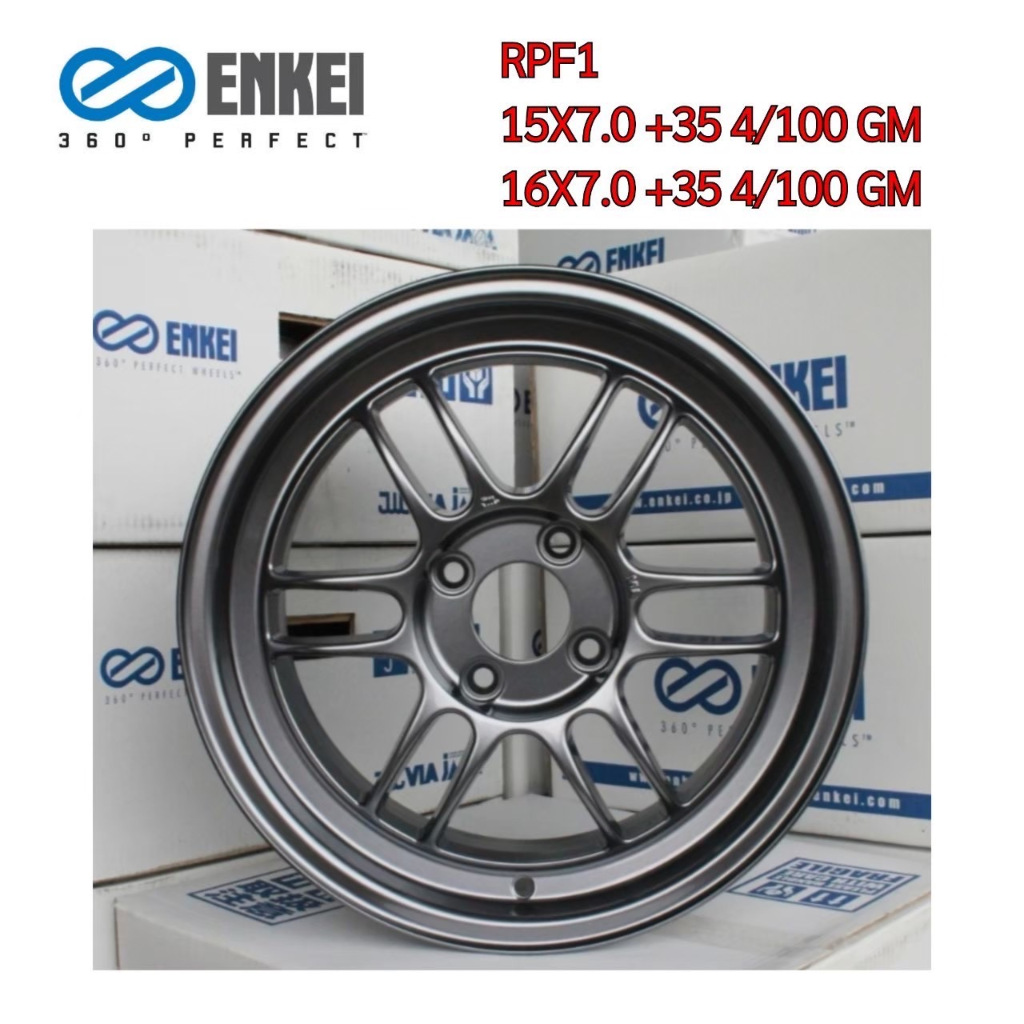 ล้อแม็กใหม่ Japan Enkei RpF1 4รู100 ET35 สีเทา 7-16นิ้ว(ราคา 4วง) | Shopee Thailand