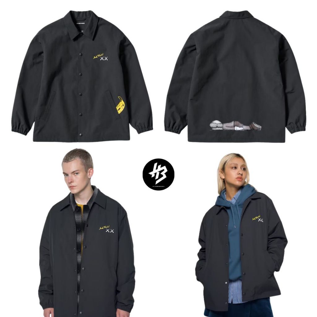 [ของแท้] KAWS + Warhol UT x Uniqlo Black Coach Jacket พร้อมส่ง | Shopee ...