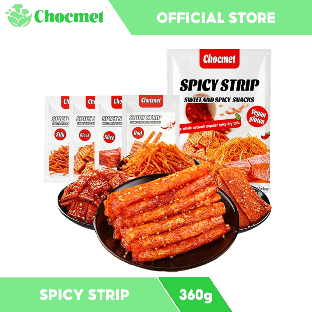 CHOCMET 4in1 แถบเผ็ด 360g อาหารว่างจีนรสเผ็ด หลากหลายรสชาติ แคลอรี่ต่ำ ...