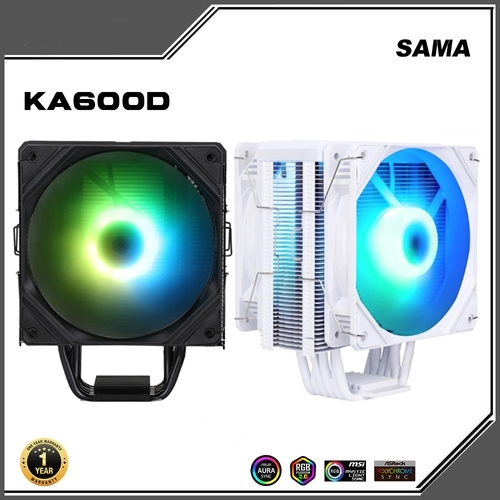 พัดลมซีพียู SAMA KA600D ARGB BLACK CPU AIR COOLER | Shopee Thailand