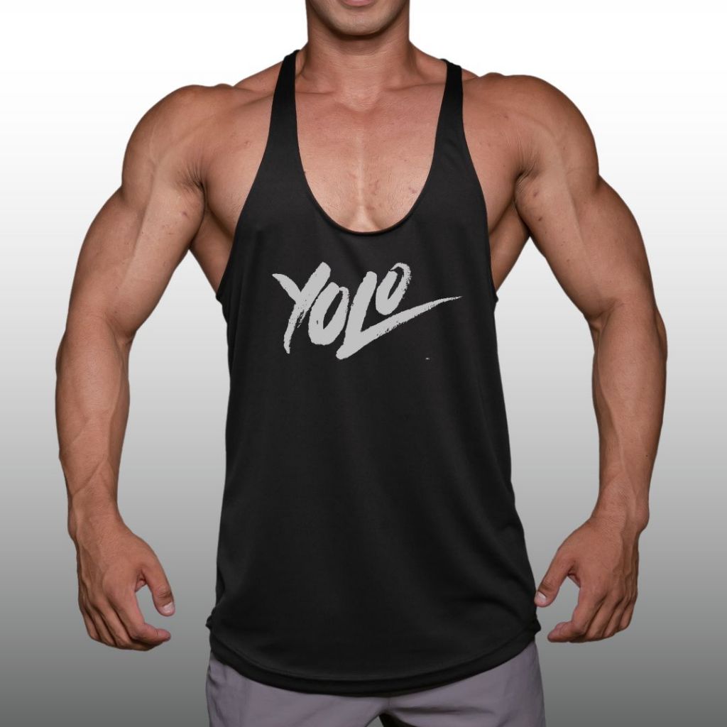 YOLO เสื้อกล้ามเพาะกายทรงคลาสสิค Bodybuilding Dry Fit Gym Tank Top ...