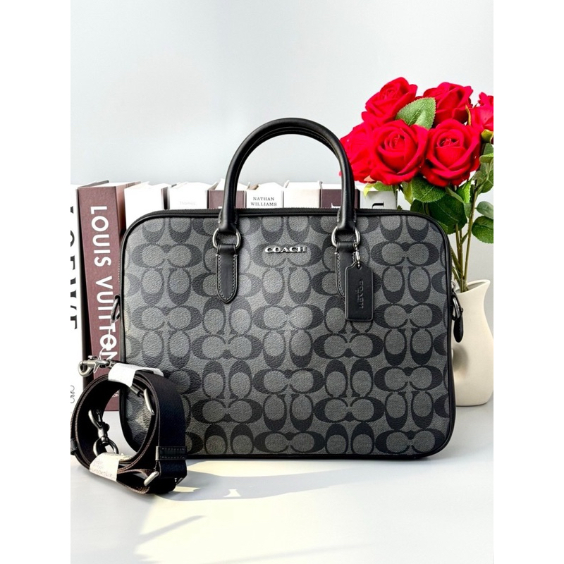 Coach Liam Compact Brief In Signature Canvas CJ630 | Shopee Thailand