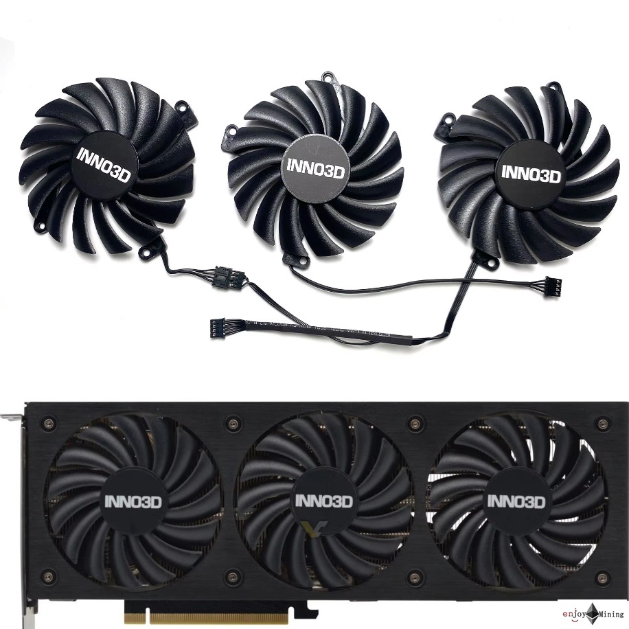 พัดลมการ์ดจอ INNO3D GeForce RTX 3070 TI 3080 3080 TI X3 OC Cooling Fan ...