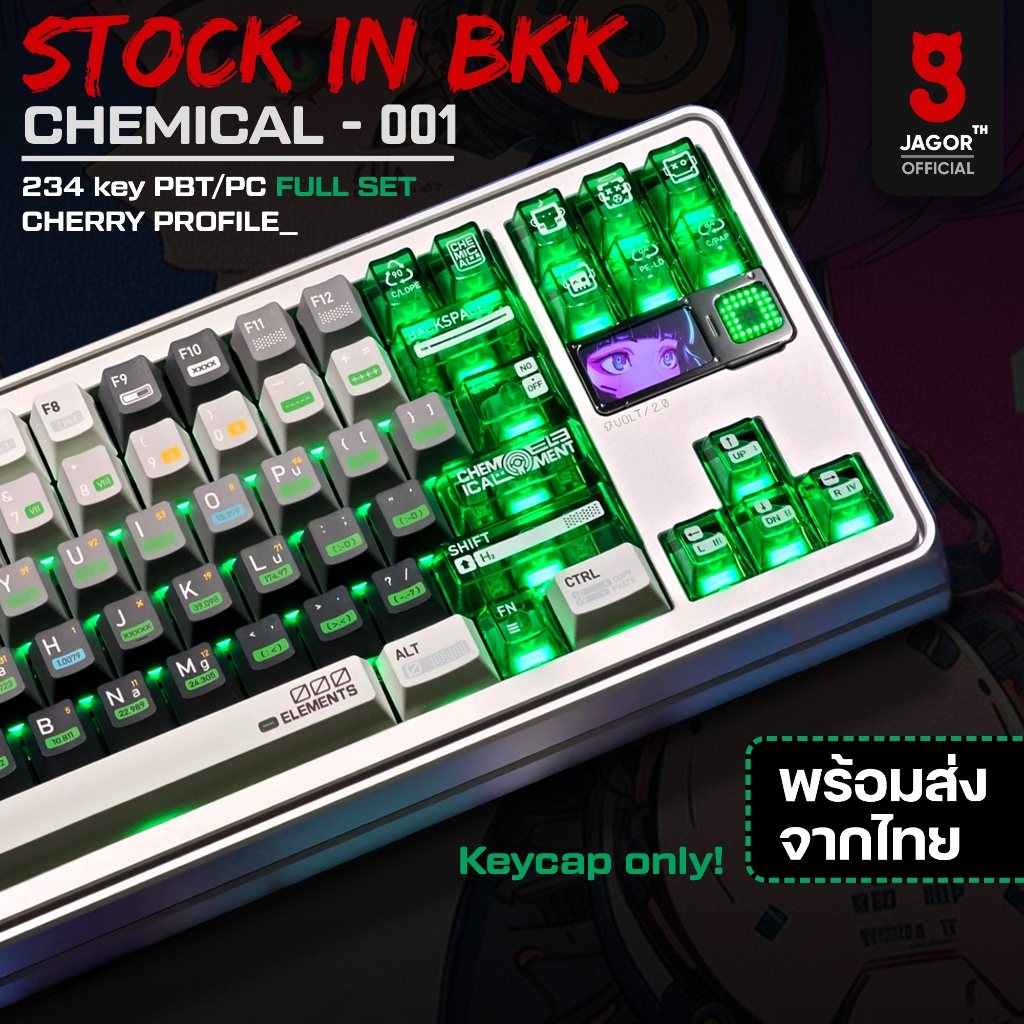 (พร้อมส่งจากไทย) คีย์แคปฟลูเซ็ต 234 คีย์ FRONTIER CHEMICAL 001 Chemical ...