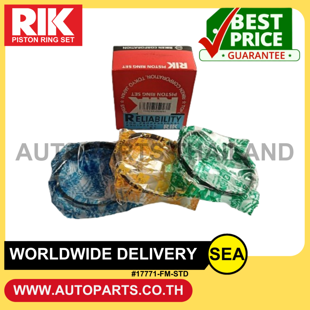 RIK แหวนลูกสูบ 4JK1 4JJ1 TFR 05 D-Max 2.5/3.0 เหล็กหล่อ / ISUZU (1 ชุด ...