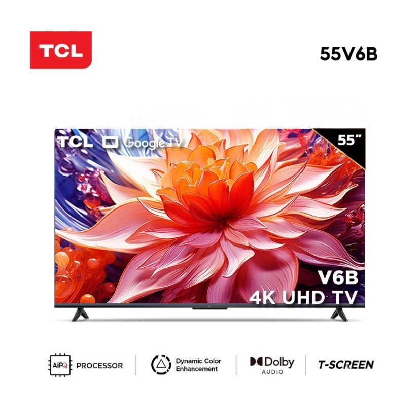 TV TCL 55นิ้ว LED 4K UHD Google TV รองรับ WiFi รุ่น 55V6B | Shopee Thailand