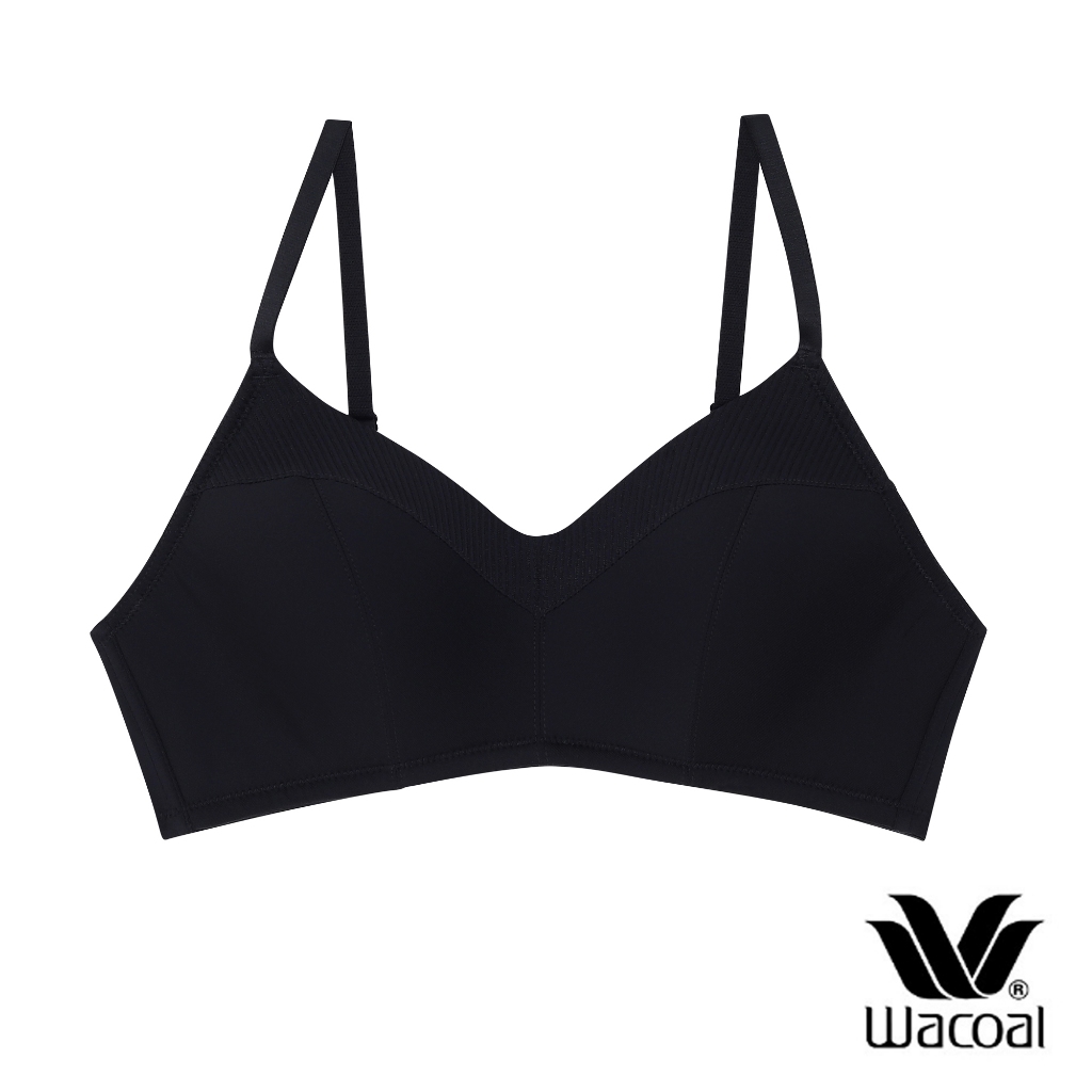 Wacoal Surprise Bra บราเต้าตัดต่อแบบไม่มีโครง ตกแต่งผ้าลายริ้ว รุ่น ...