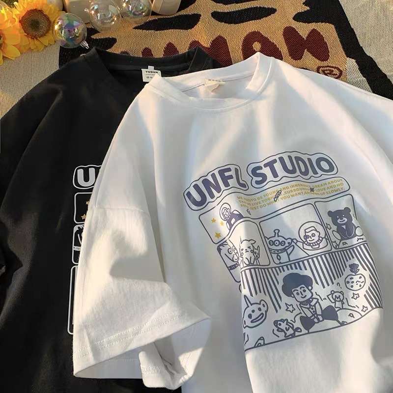 🔥New🔥 เสื้อยืดผู้หญิง สกรีนลายการ์ตูน น่ารักๆ สไตล์เกาหลี เนื้อผ้านิ่ม ...