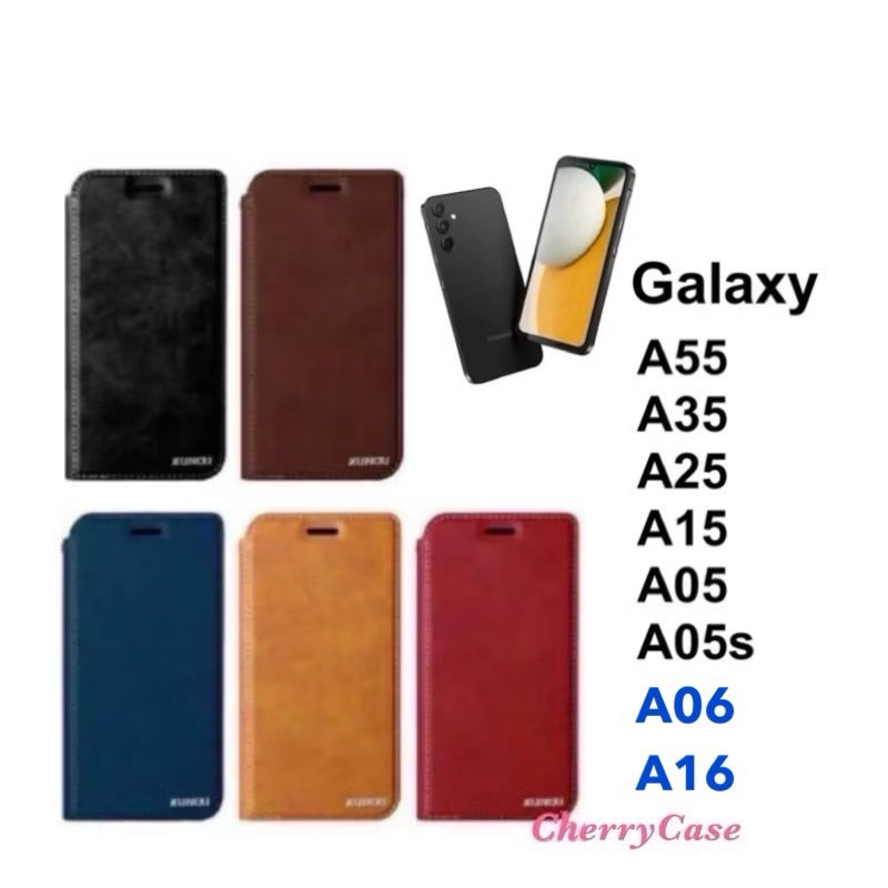 เคสหนังฝาพับ Samsung Galaxy A06/A16/A15/A15 5G/A25 5G/A35 5g/A55 5g/A05/A05s ฝาพับเรียบหรู ตั้ง ...