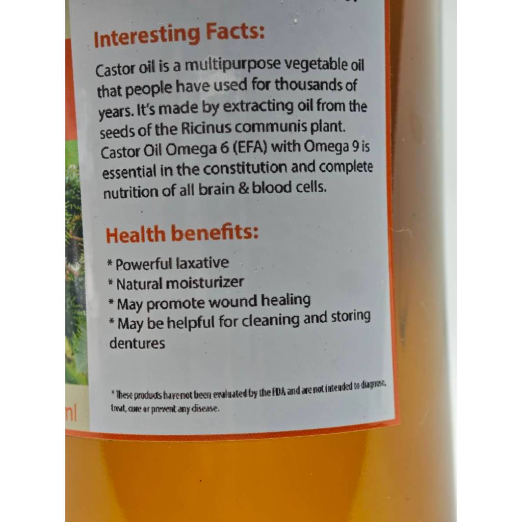 Castor Oil 240ml.Organic-Bio น้ำมันละหุ่ง | Extra Virgin Cold Pressed ...