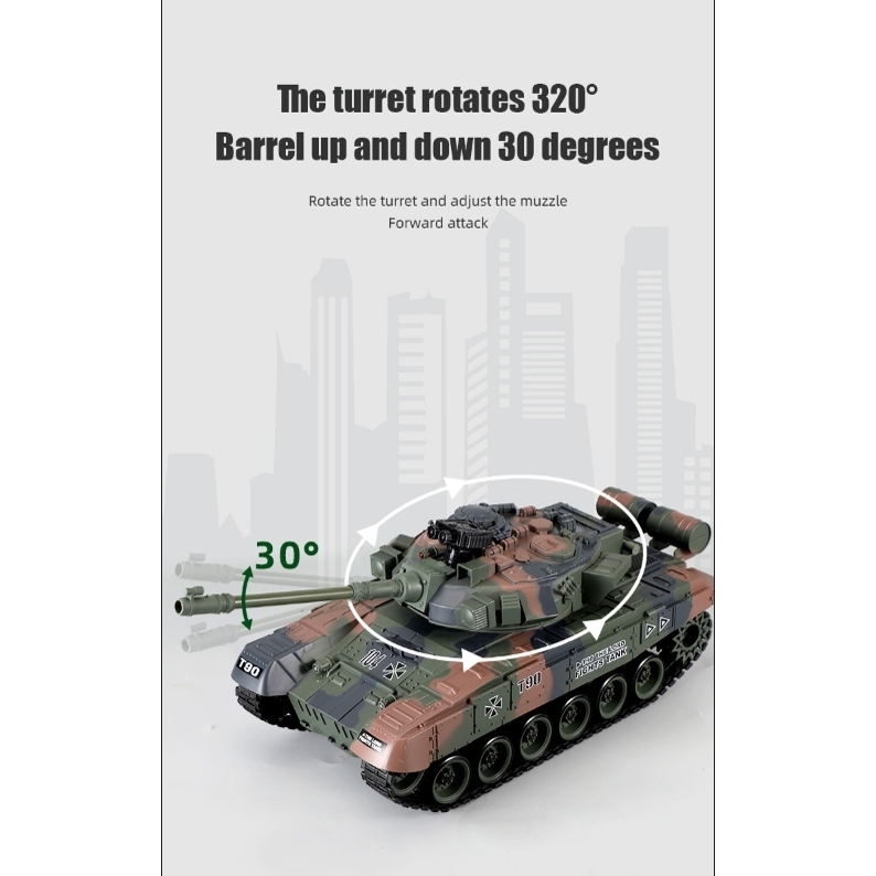 รถถังทหาร BATTLE TANK M1A2 Abrams 1/18 RC บังคับวิทยุ 2.4GHz USA ZY021 ...