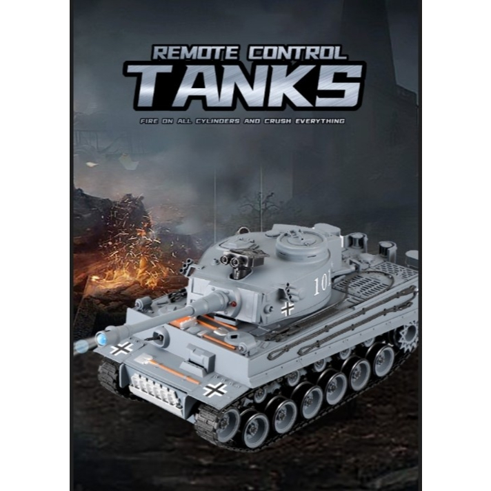 รถทหารบังคับ ZY021-827 BATTLE TANK 1/18 RC รถทหารรถบังคับ 2.4GHz GERMAN ...