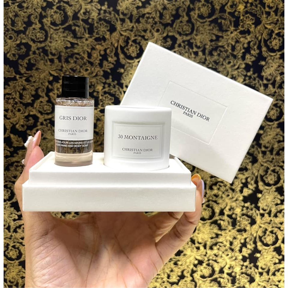 Dior body soap กลิ่น Gris Dior+เทียนหอม 30 Mobtaigne. 35ml | Shopee ...