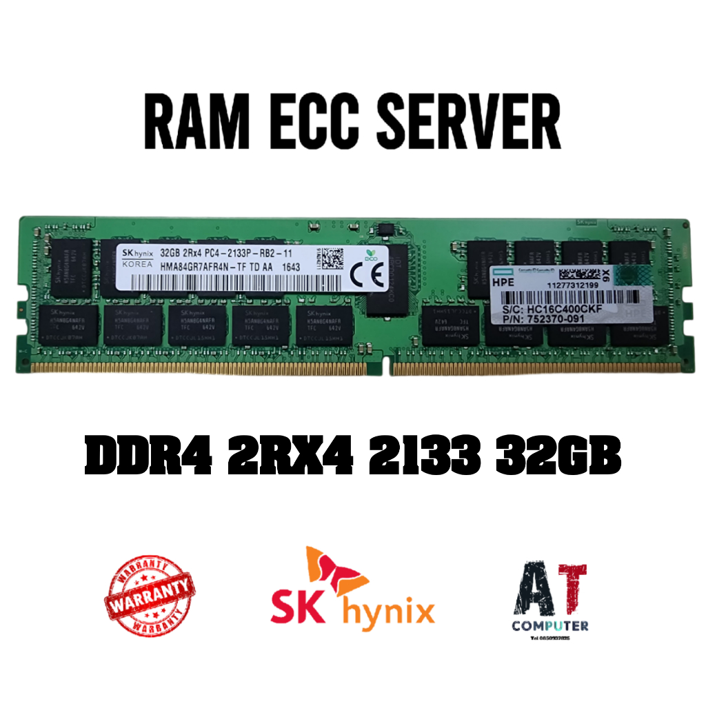 RAM ECC DDR4 PC4-2133P 2133MHZ 8GB / 16GB / 32GB SAMSUNG SK HYNIX ...