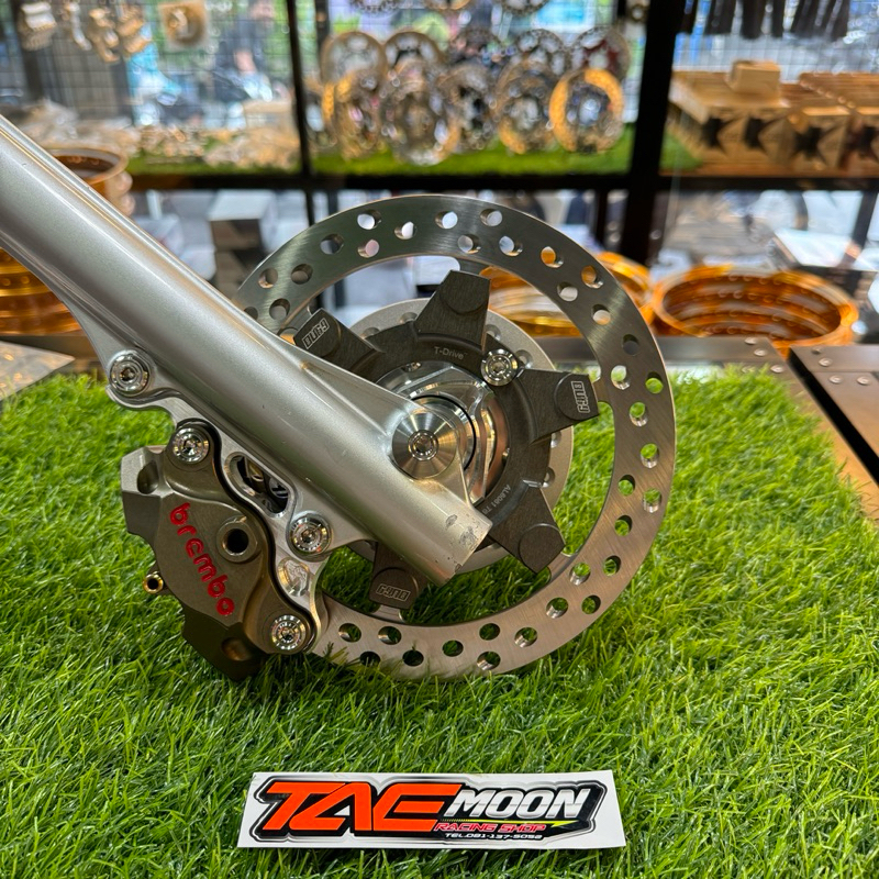 จาน Bu69 T-Drive สีฮาร์ท แบบครบชุด มี ดุมปาด,แผ่นรองจาน,ขาปั๊ม,ชุดน็อต ...