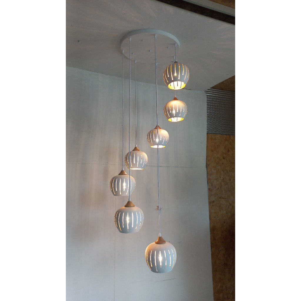 neolight-โคมไฟโถงต่างระดับ ทรงกลม ปลายเปิด รุ่น P10-7 แถมหลอดไฟครบชุด ...