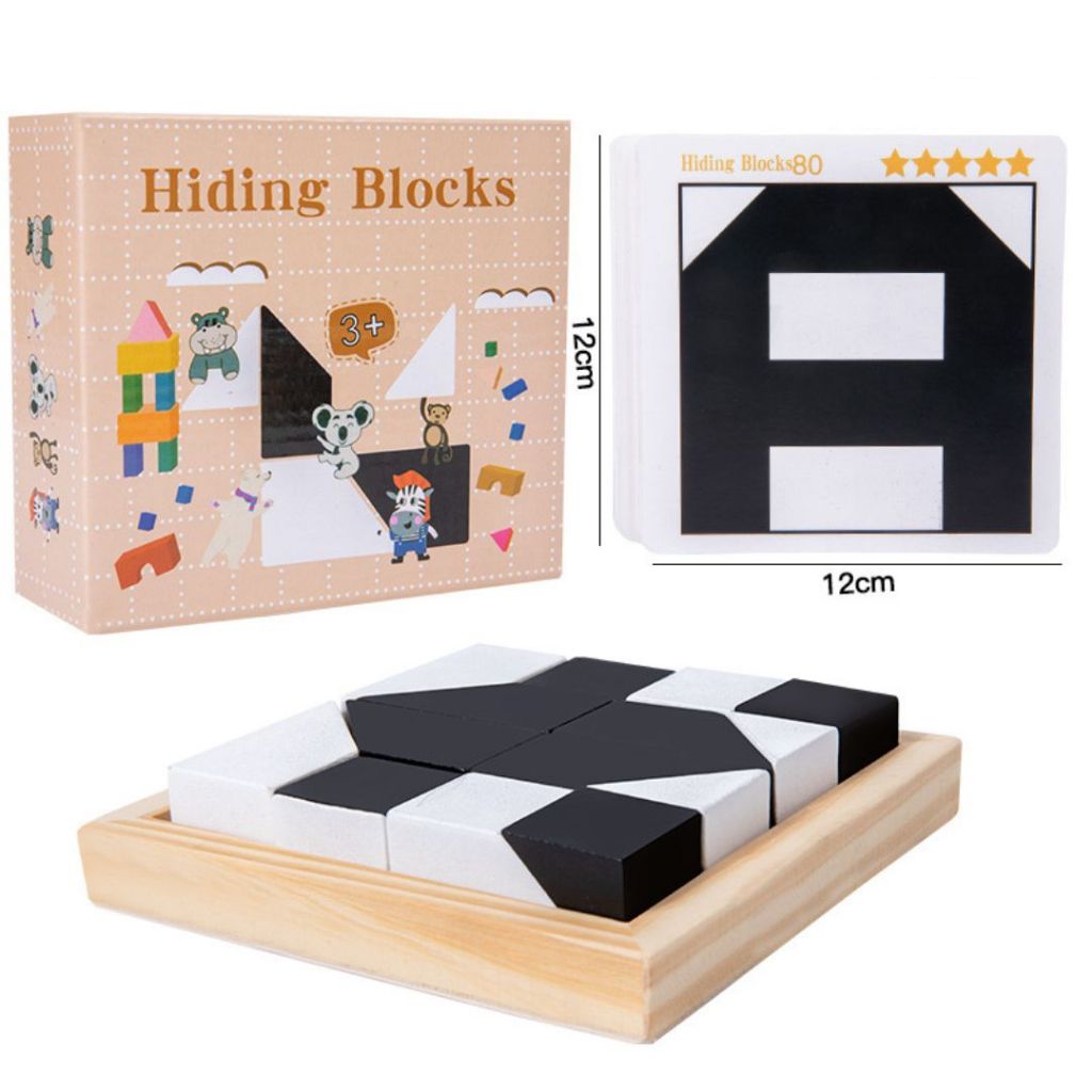 เกมเรียงบล็อก Hiding Blocks 80 รูปแบบ ฝึกสมาธิ จัดเรียงบล็อกให้ได้ตาม ...