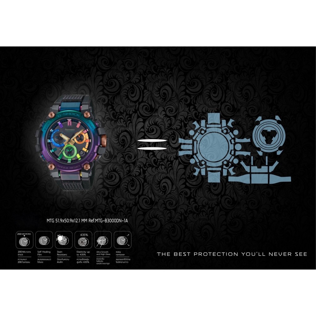 ฟิล์มกันรอยนาฬิกา Protection Film สำหรับ แบรนด์ Casio G-Shock MTG 51 ...