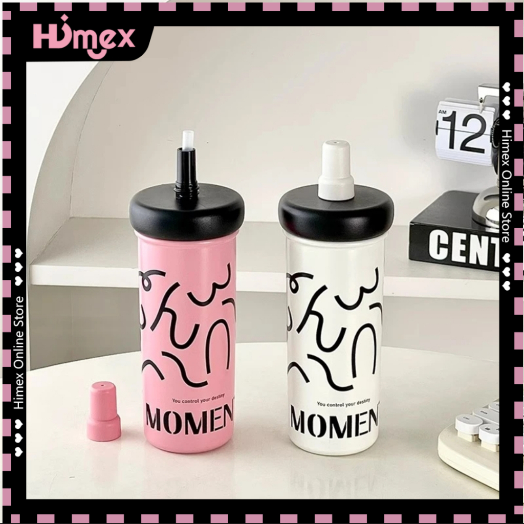 Himex แก้ว 650ml วัสดุภายในสแตนเลส 316 + ภายนอกสแตนเลส 201 ที่มีหลอดดูด | Shopee Thailand