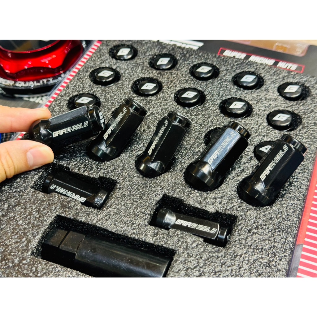 น็อตล้อ แท้ Gaia Racing wheels lug nut น็อตเหล็ก เลเซอร์โลโก้ 1 ชุด ...
