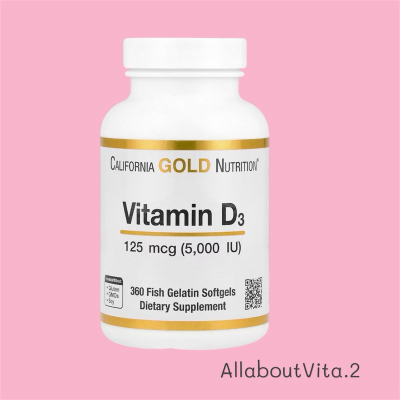 พร้อมส่ง California Gold Nutrition Vitamin D3, 125 mcg 5,000 IU 90/360 ...