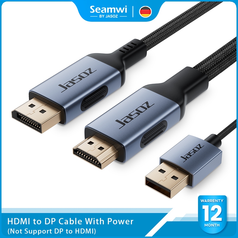 Seamwi HDMI to DP Cable 4K สายเชื่อมต่อหน้าจอ DP สายเคเบิ้ล แปลง HDMI ...