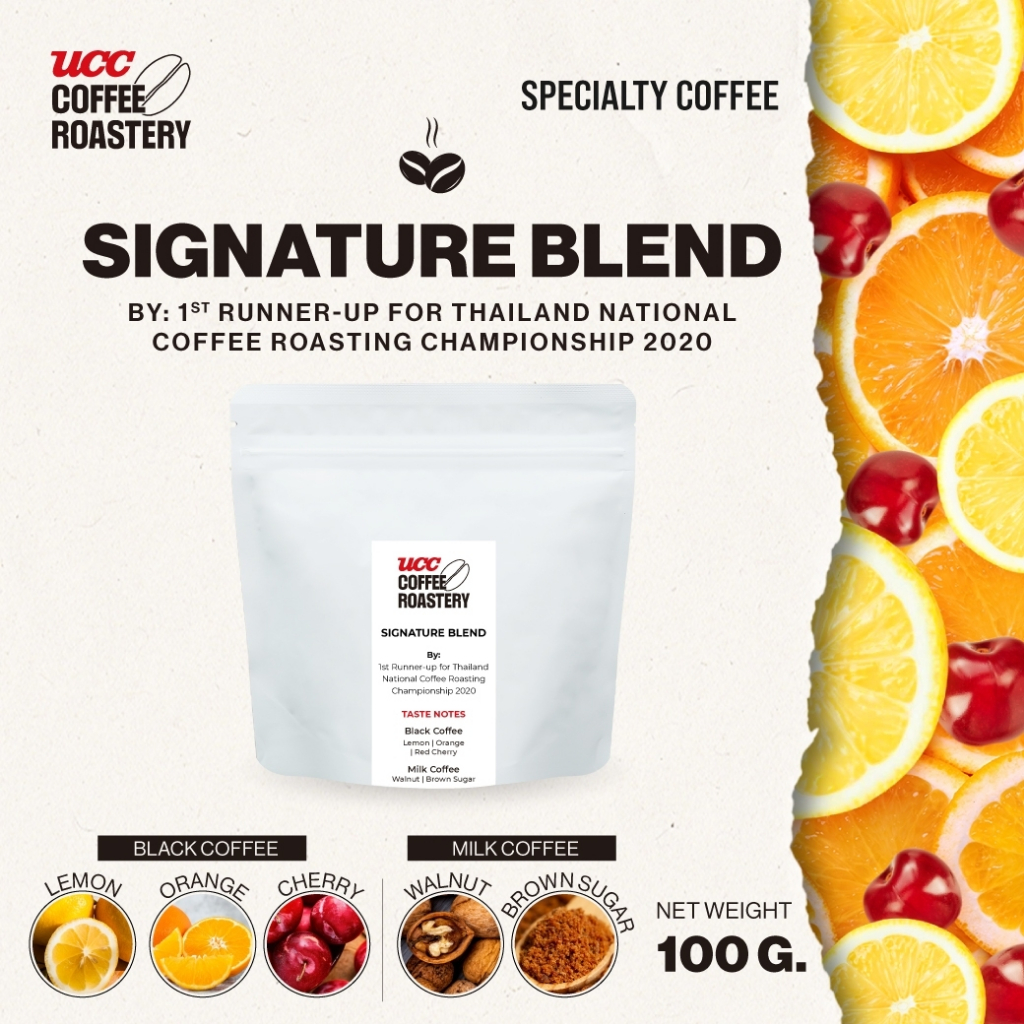 UCC Roastery- Signature Blend (Coffee Bean) เมล็ดกาแฟคั่วอ่อนค่อนกลาง 100g. | Shopee Thailand