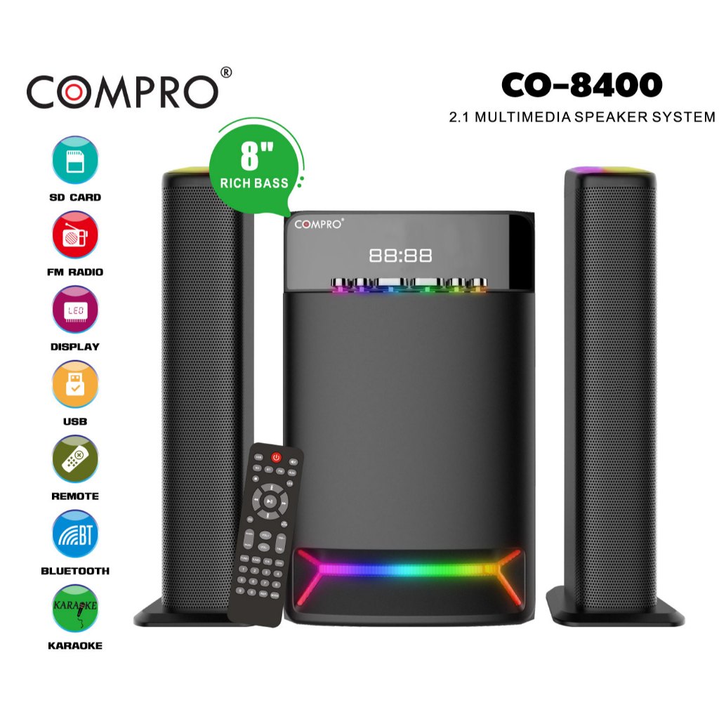 Home speaker ลำโพงบ้าน ชุดลำโพงบลูทูธ ลำโพงตั้งโต๊ะ รุ่น CO-8400 | Shopee Thailand