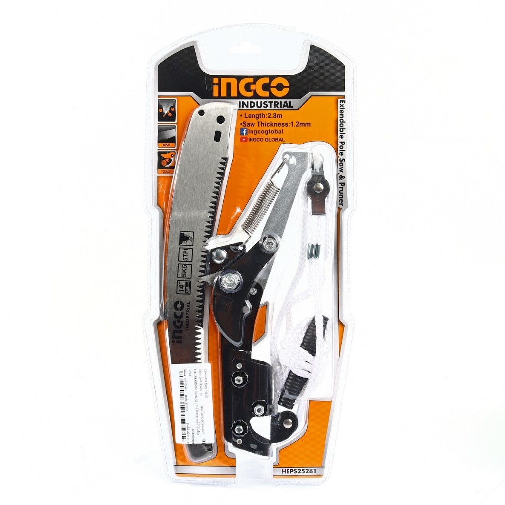 INGCO กรรไกรกระตุกกิ่งไม้+เลื่อย รุ่น HEPS25281 ตัดกิ่งไม้ได้สูงสุด 25 ...