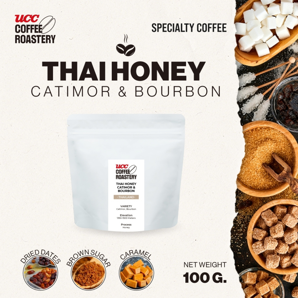 UCC Roastery - THAI HONEY CATIMOR & BOURBON (coffee bean) เมล็ดกาแฟคั่ว ...