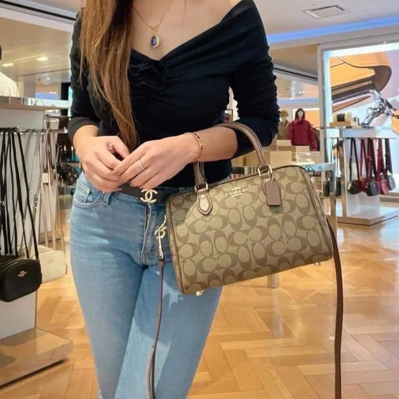 พร้อมส่ง Coach Rowan Satchel Bag In Signature CS188 รุ่นใหม่ ไม่มีหมุด ...