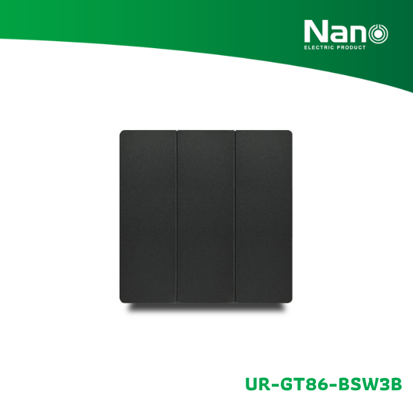 NANO ชุดสวิทซ์ 3 ช่อง 10A 250V GT86 series (1 ชิ้น/กล่อง) รุ่น UR-GT86 ...