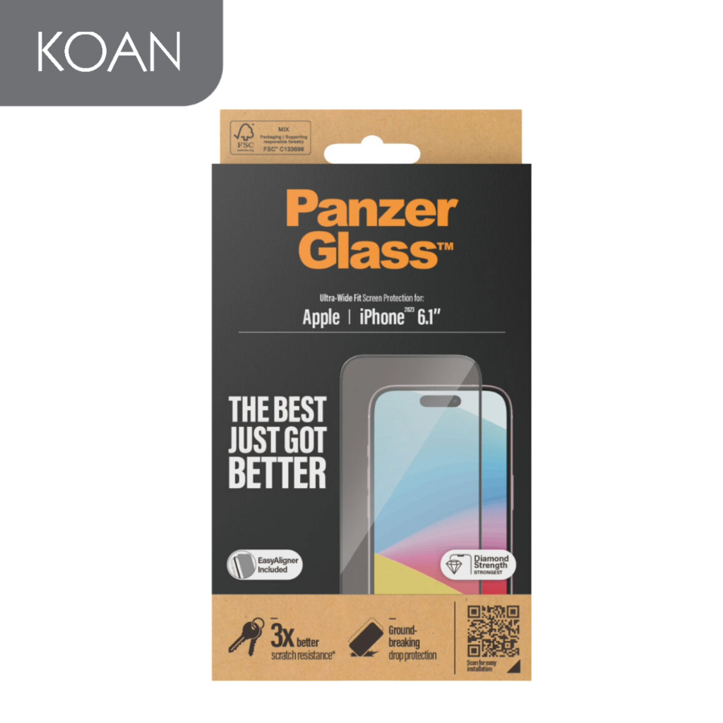 ฟิล์มกระจก PANZERGLASS Ultra Wide Fit for iP 15 /15 Plus /15 Pro 15 Pro ...