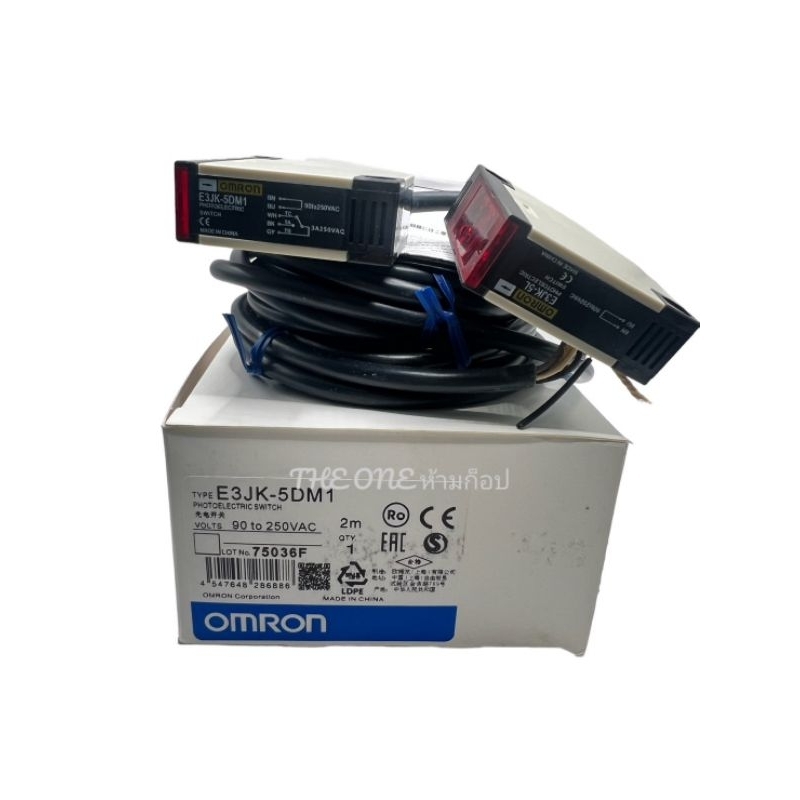 E3JK-5DM1{ 2ตัว ตามรูป} OMRON เซ็นเซอร์อินฟราเรด 90-250vac ปกติเปิด ...
