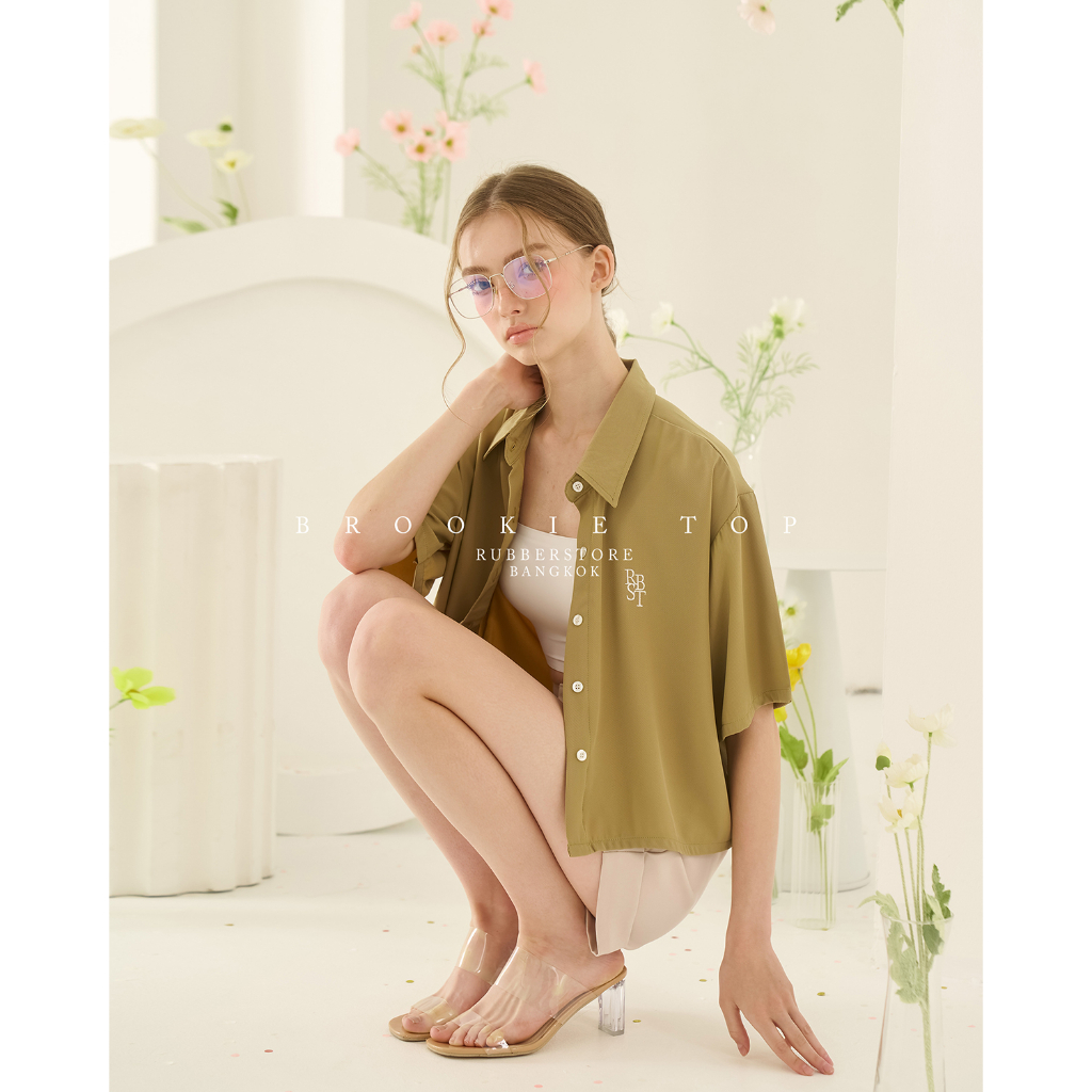 Brookie top เสื้อเชิ้ตแขนสั้น | Shopee Thailand