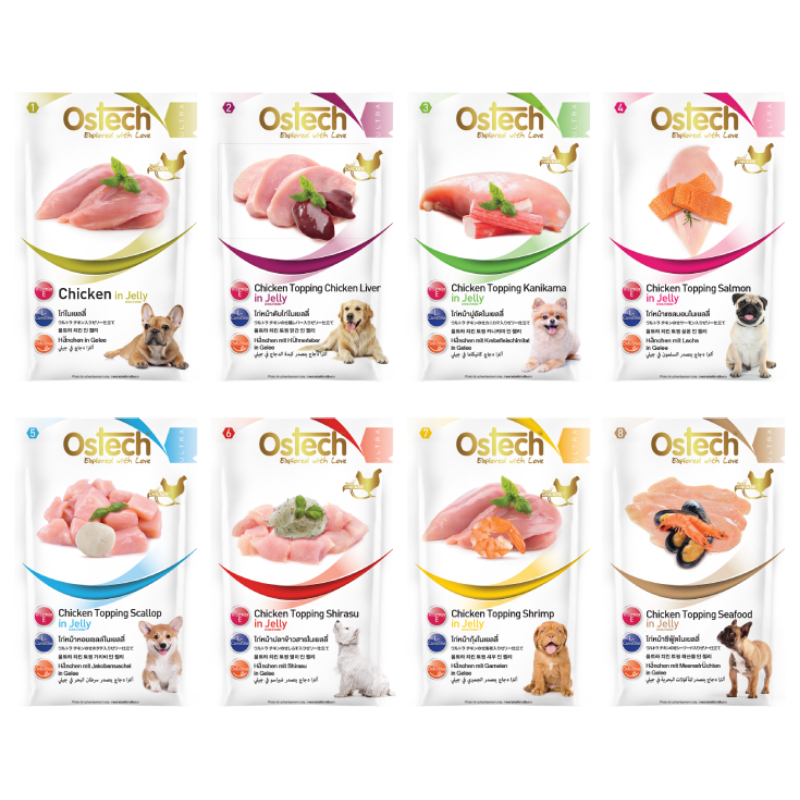 [Setสุดคุ้ม12ซอง]Ostech ออสเทค อาหารซอง อัลตร้า ในเยลลี่สำหรับสุนัข ...